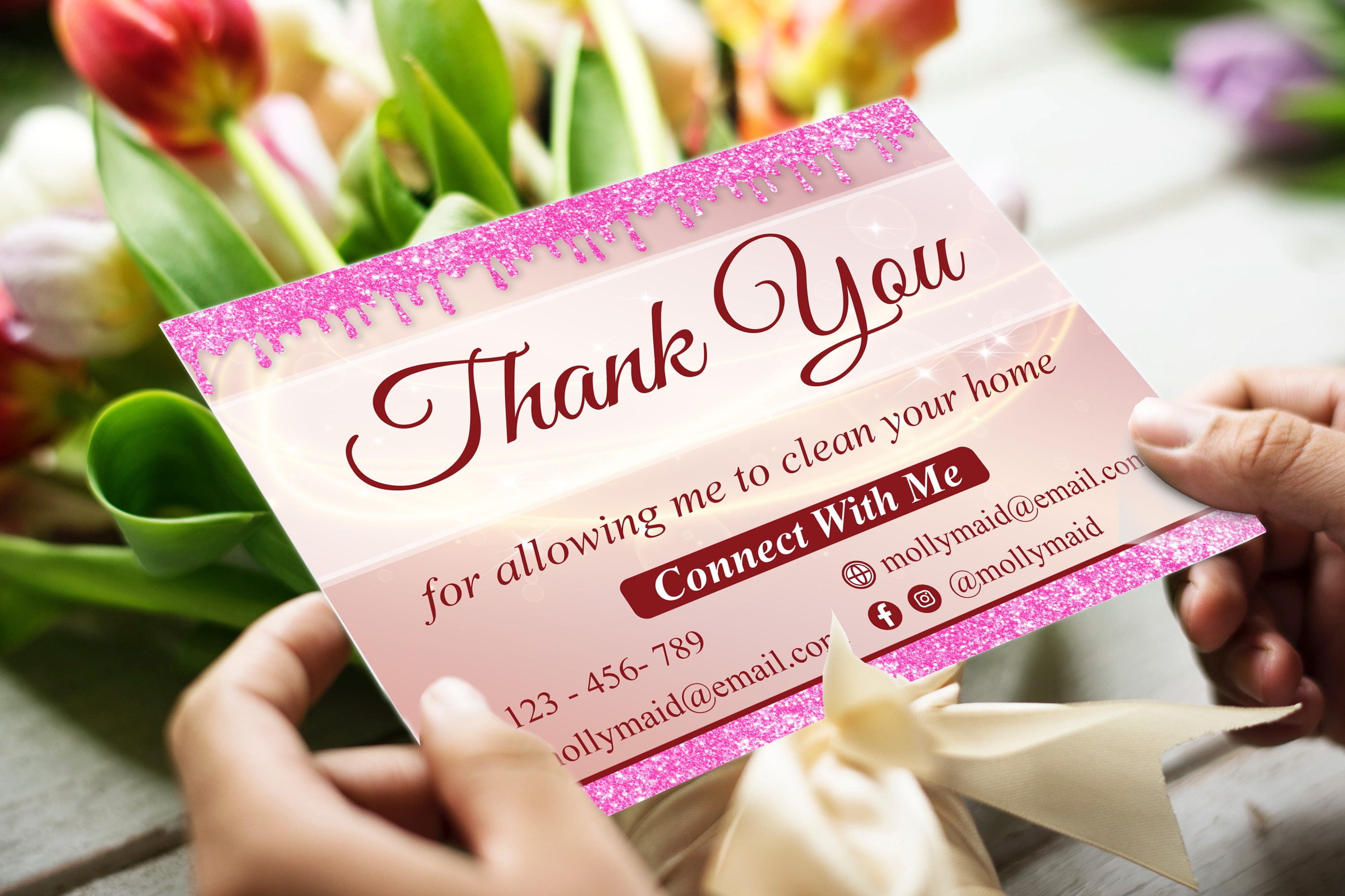 Cleaning Business Thank You Card Template | Printable Cleaning Service ...