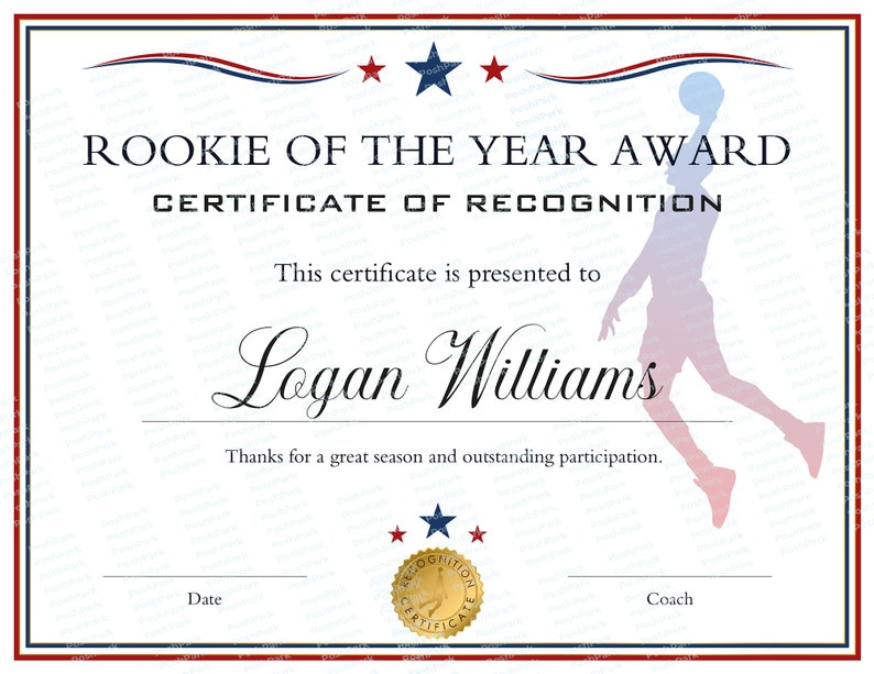 EDITABLE End of Season Basketball Award Certificates, Red White Blue 16 ...