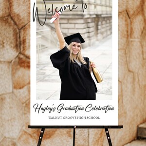 Editable Graduation Welcome Sign Template, Minimalist Graduation ...