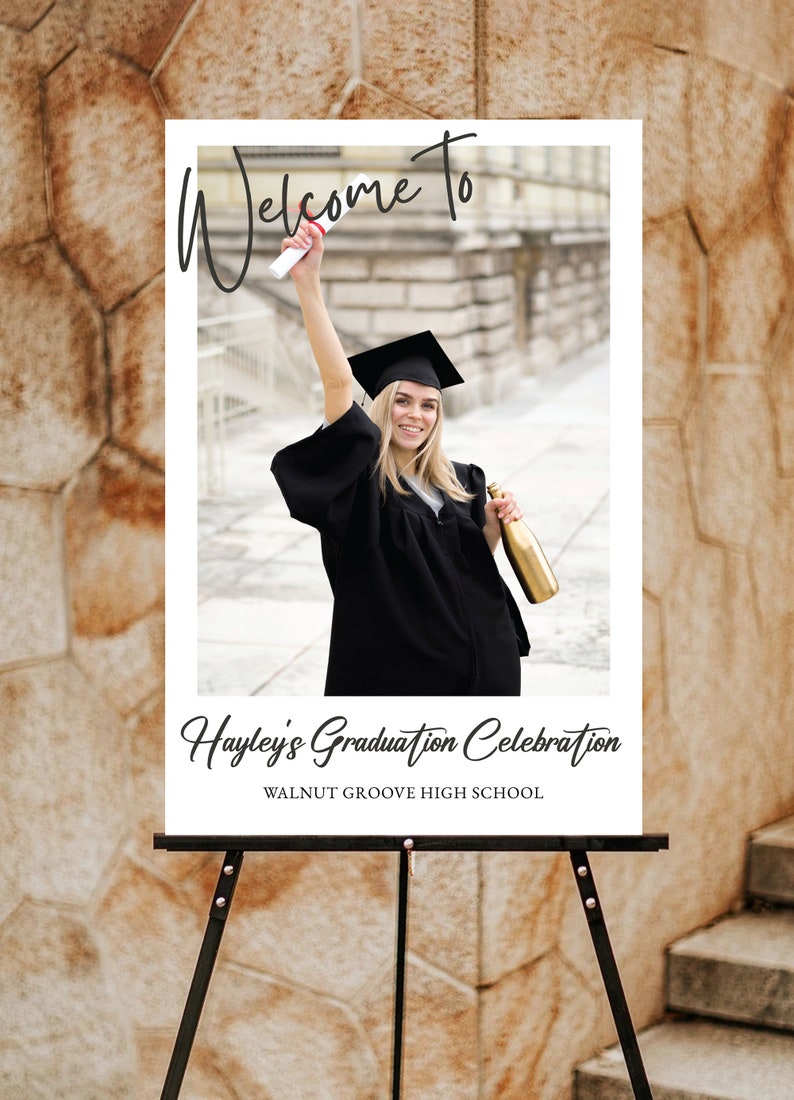 Editable Graduation Welcome Sign Template, Minimalist Graduation ...