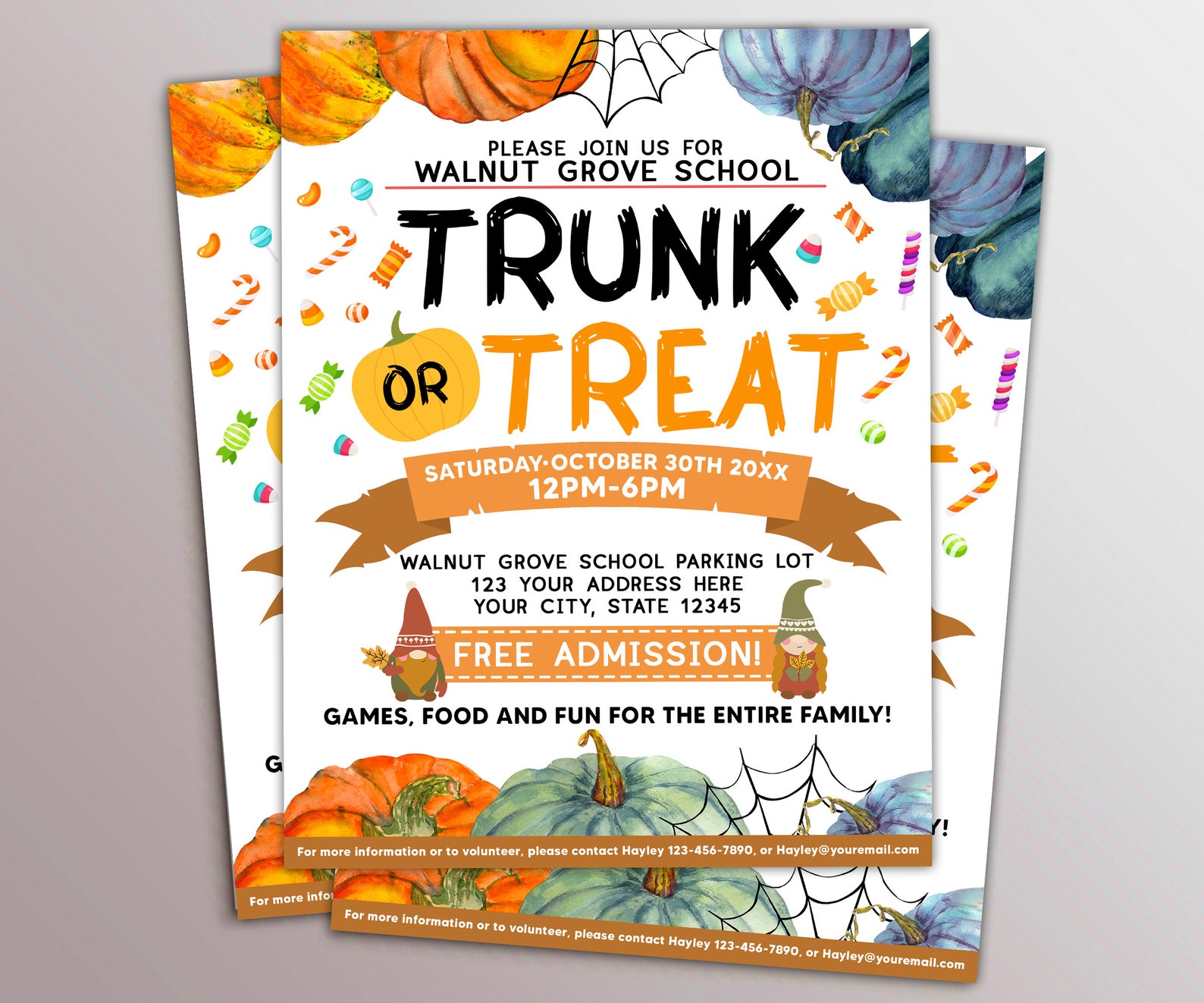 Editable Trunk or Treat Flyer, School Neighborhood Church Trunk or ...
