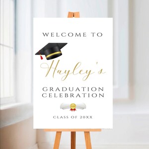Grad Party Welcome Sign Graduation Welcome Poster Minimalist - Etsy