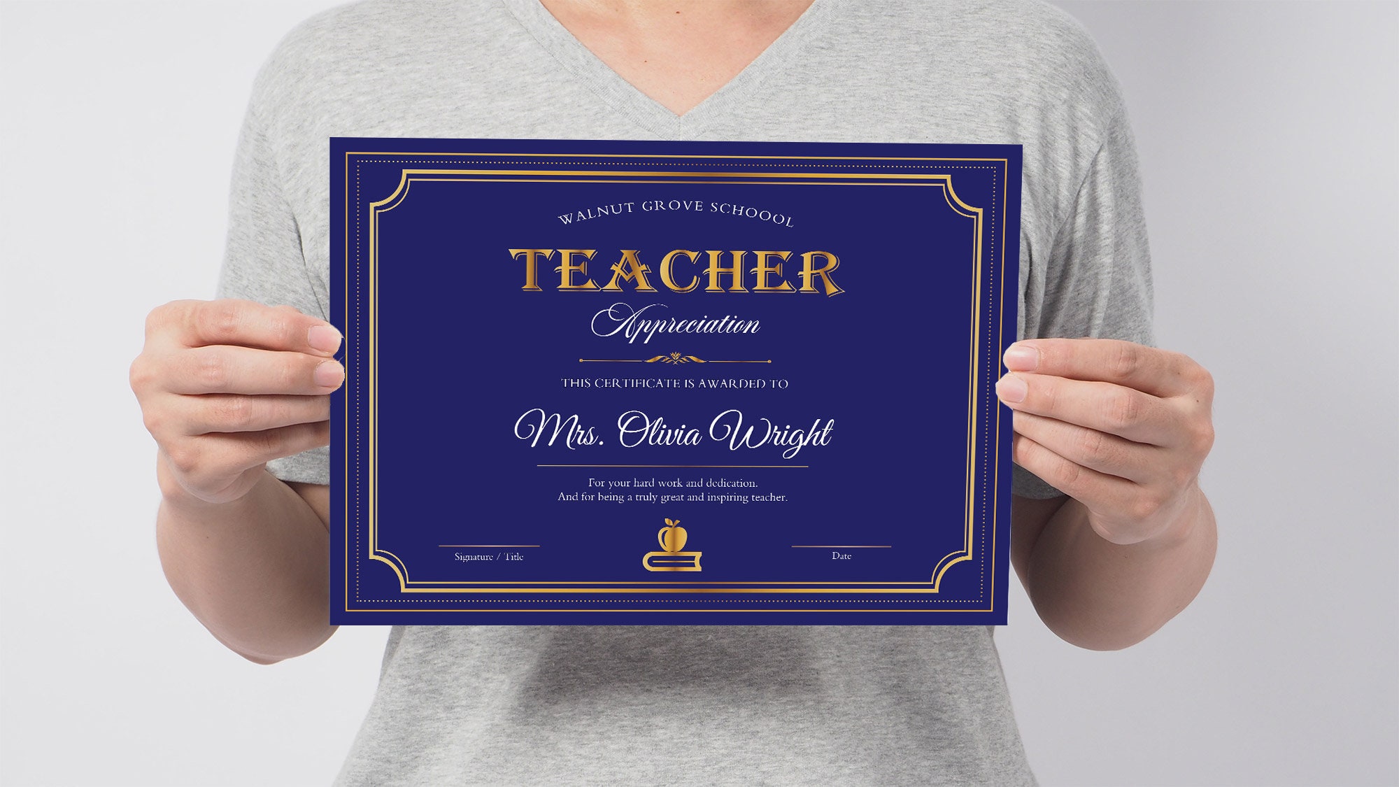 Editable Teacher Appreciation Certificate Blue Appreciation - Etsy