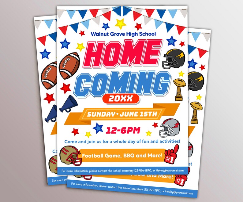 Editable Home Coming Flyer Template, School PTO PTA Fundraiser Event ...