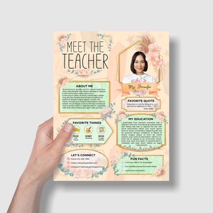 Editable Meet the Teacher Boho Template, Meet the Teacher Editable With ...