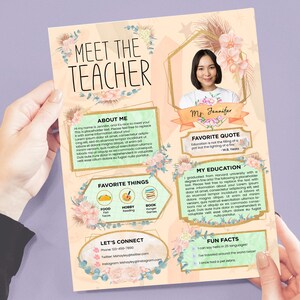 Editable Meet the Teacher Boho Template, Meet the Teacher Editable With ...