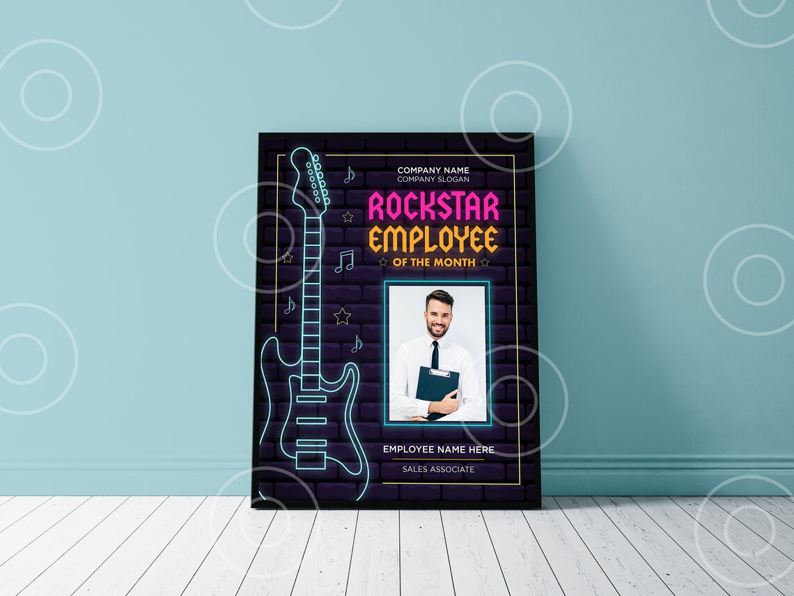 EDITABLE Rockstar Employee of the Month Certificate Employee - Etsy