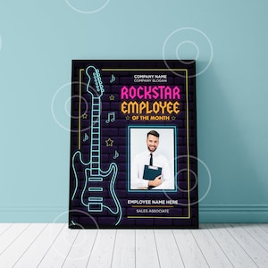 Set of 2 EDITABLE Rockstar Employee of the Month Certificate | Employee ...