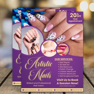 Nail Flyer Template, Editable Nail Salon Flyer, Nail Tech Appointment ...