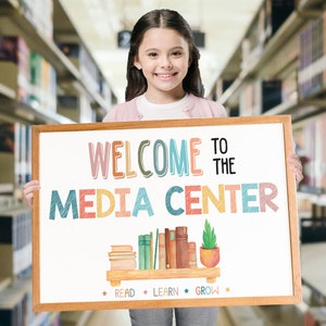 Printable Welcome to the Media Center Sign PDF, School Media Center ...