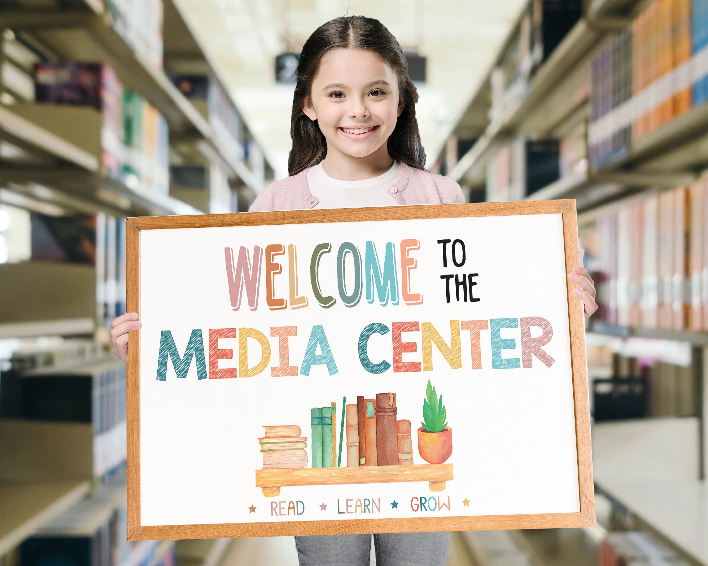 Printable Welcome to the Media Center Sign PDF, School Media Center ...