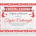 EDITABLE Cheerleader Certificate, Red White Cheer Certificates Sports ...