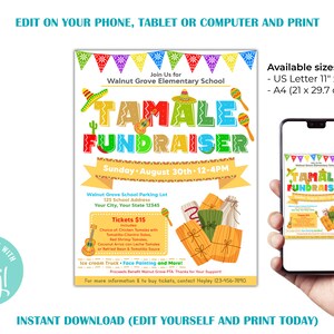 Editable Tamale Fundraiser Flyer, Nacho Average Mexican Food Taco ...