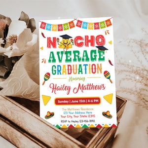 Nacho Average Grad Invite | Fiesta Themed Graduation Invite | Fiesta ...