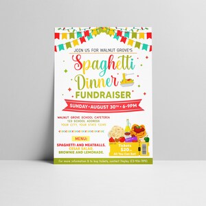 Editable Spaghetti Dinner Flyer Template, Italian Pasta Dinner ...
