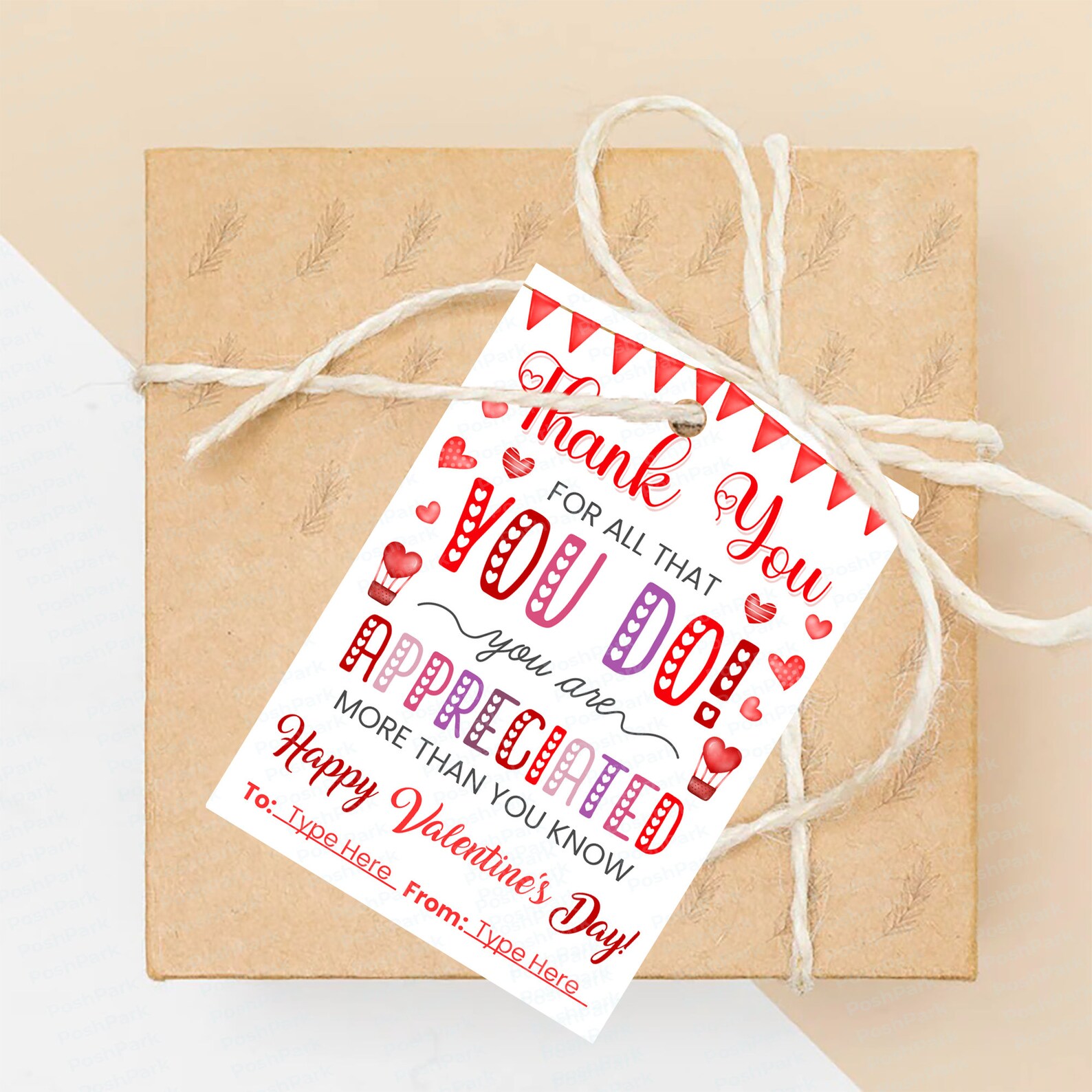 Valentine's Day Teacher Gift Tag, Thank You for All That You Do! Happy ...