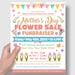 Editable Mother's Day Flower Fundraiser Flyer, School PTO PTA ...