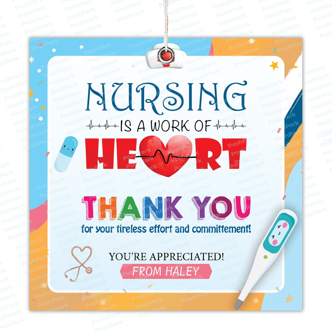 EDITABLE Thank You Nurse, Nurse Appreciation Gift Tag, Nursing is A ...