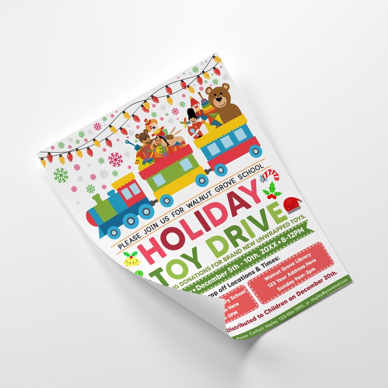 Editable Holiday Toy Drive Flyer Template Printable Toy Drive - Etsy