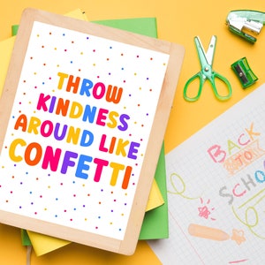 Colorful Kindness Classroom Sign, Boho Motivational Classroom Quotes ...