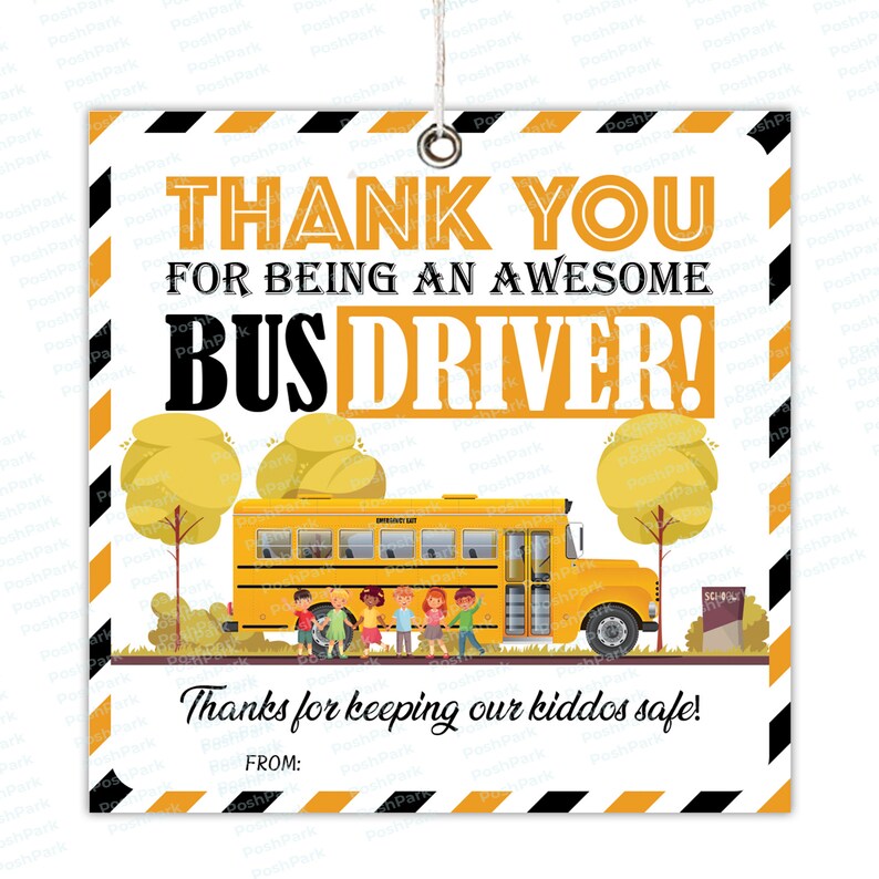 Printable PDF Bus Driver Appreciation Gift Tag Printable Bus - Etsy
