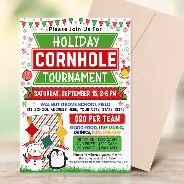 Cornhole Flyer Template - Etsy
