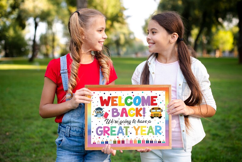 Back to School Welcome Sign PRINTABLE Colorful Welcome Back - Etsy