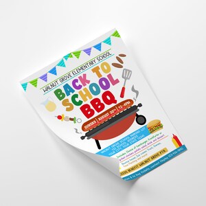 EDITABLE School Bbq Picnic Party Invite, Back to School Fundraiser ...
