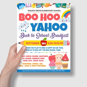 Editable Boo Hoo Breakfast Invite, Back to School Breakfast Flyer ...