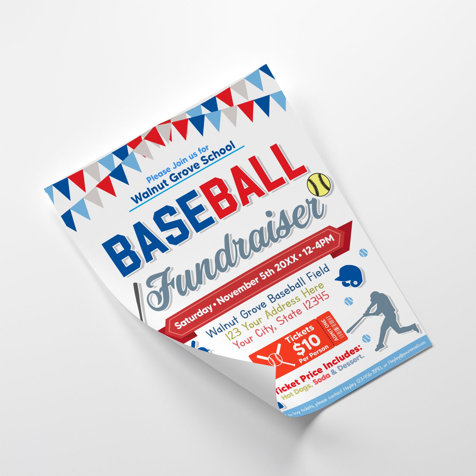 Editable Baseball Fundraiser Flyer Baseball Fundraiser - Etsy