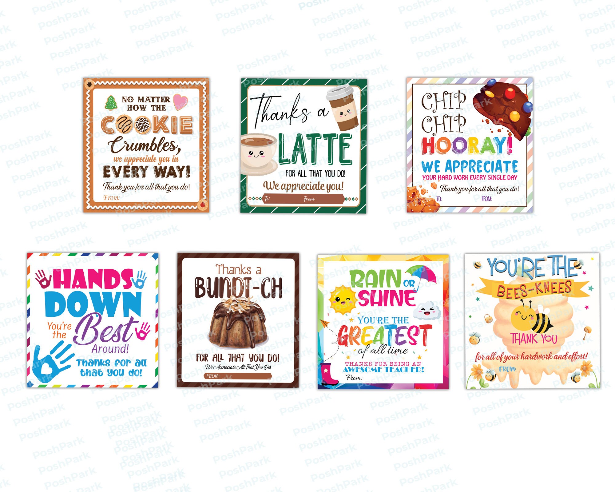 Printable PDF Teacher Appreciation Gift Tag Bundle 12 - Etsy