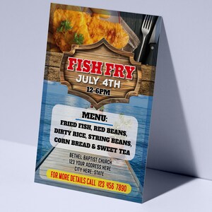 Editable Fish Fry Invitation, Downloadable Printable Fish Fry ...