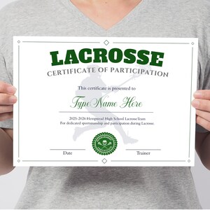 Editable Lacrosse Certificate Template Bundle | Minimalist Lacrosse ...