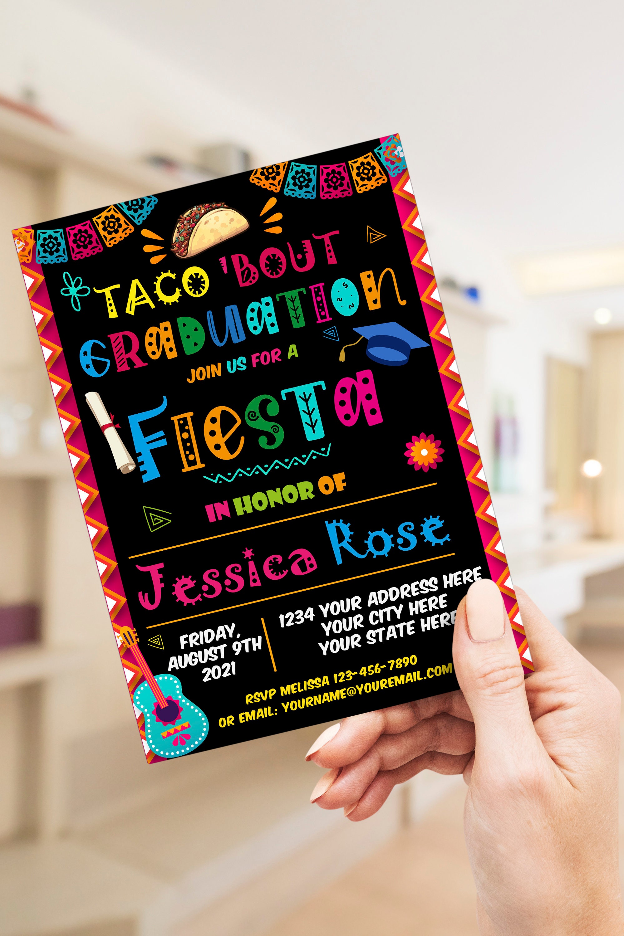 Editable Fiesta Graduation Invitation Fiesta Grad Party | Etsy