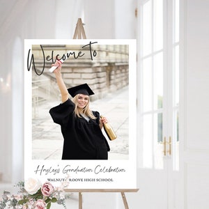Editable Graduation Welcome Sign Template Minimalist - Etsy
