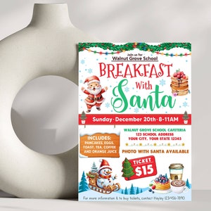 Editable Breakfast With Santa Flyer Template, Meet Santa Flyer ...