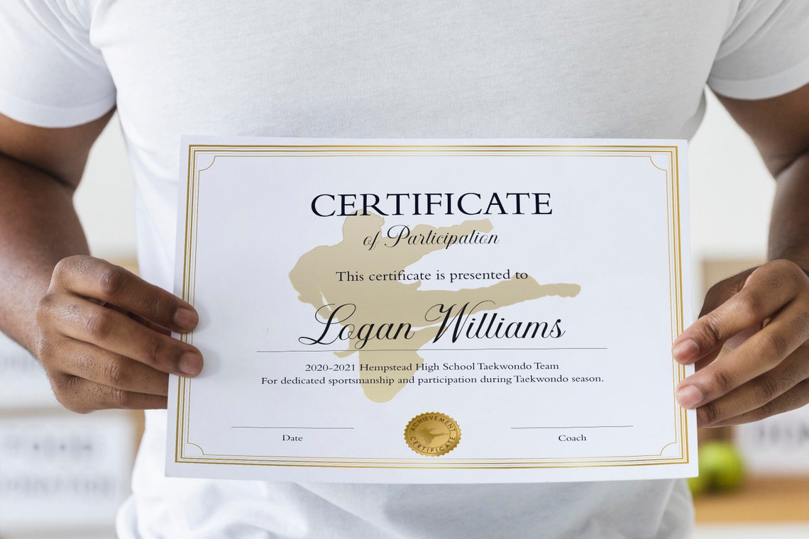 Editable Karate Certificate Template DIY Karate Participation | Etsy