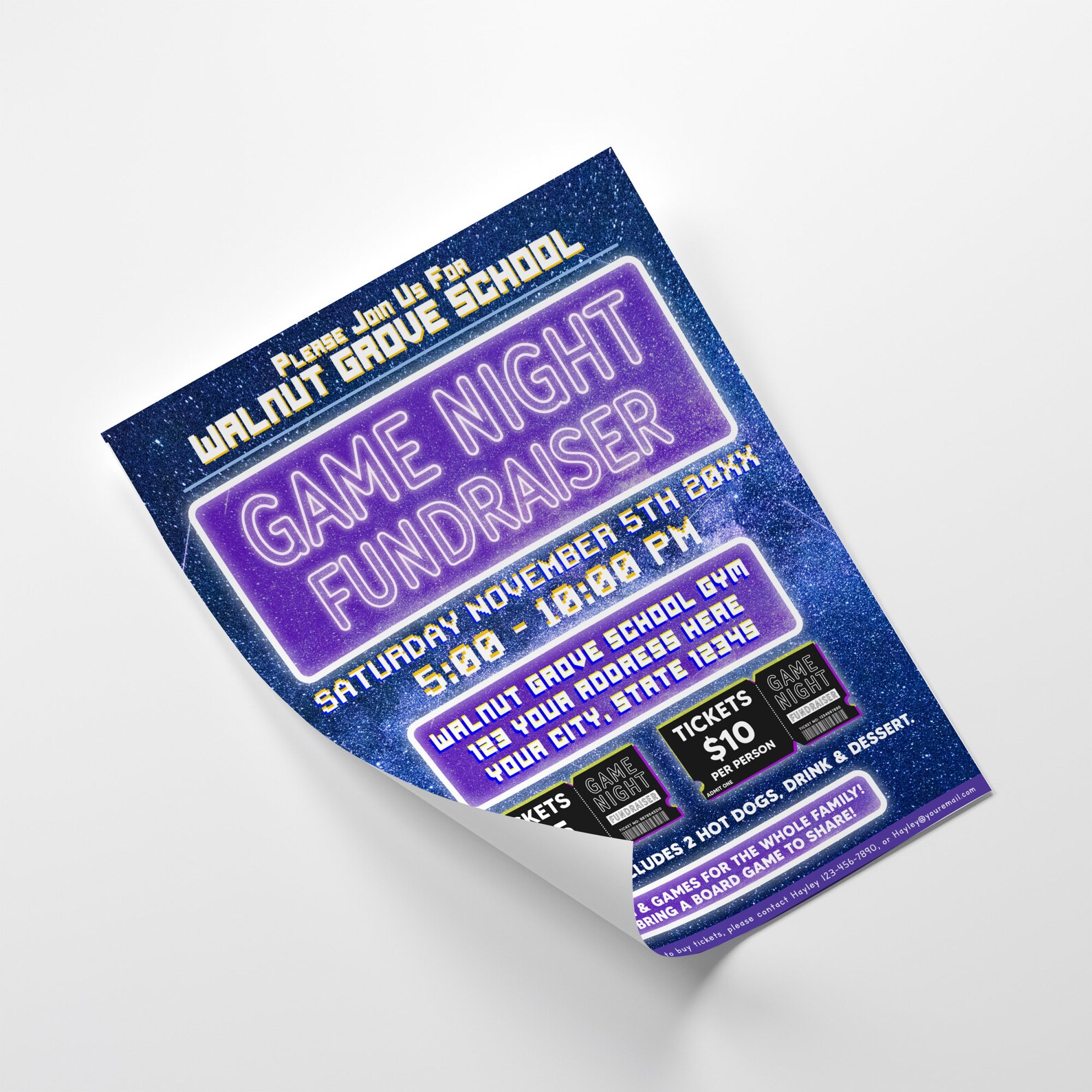 Editable Game Night Flyer Template, Family Game Night Invitation, DIY ...