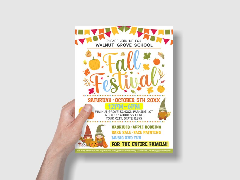 Editable Fall Festival Flyer, School Church Halloween Fall Invite, Fall ...
