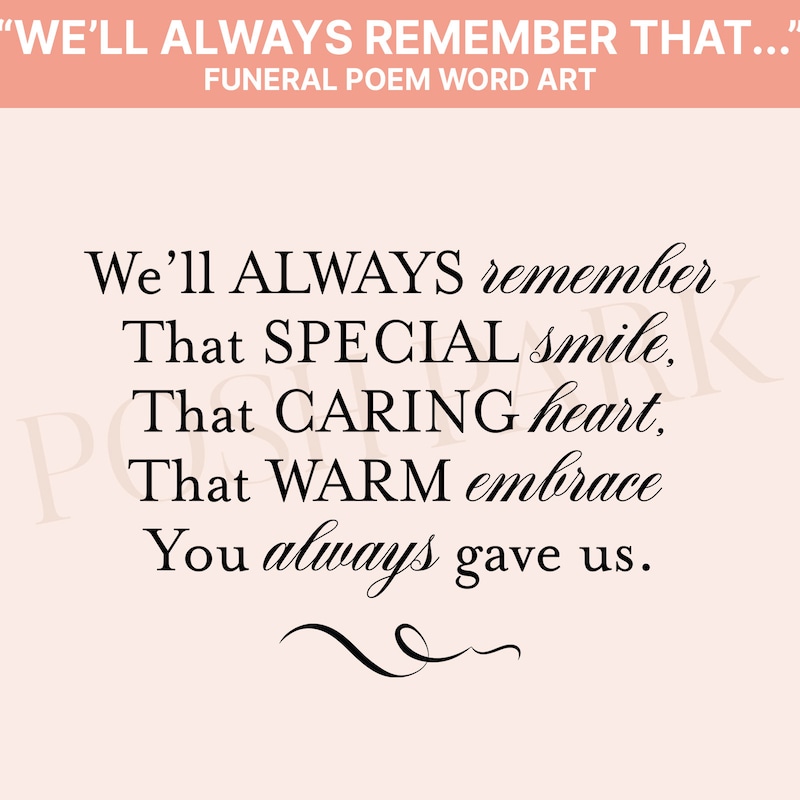 Funeral Poem - Etsy