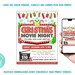Editable Christmas Movie Night Flyer, Xmas School Church Benefit ...