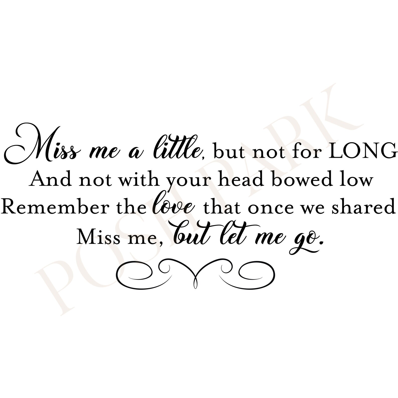 Funeral Program Poem Word Art, Miss Me A Little but Not for Long Pre ...