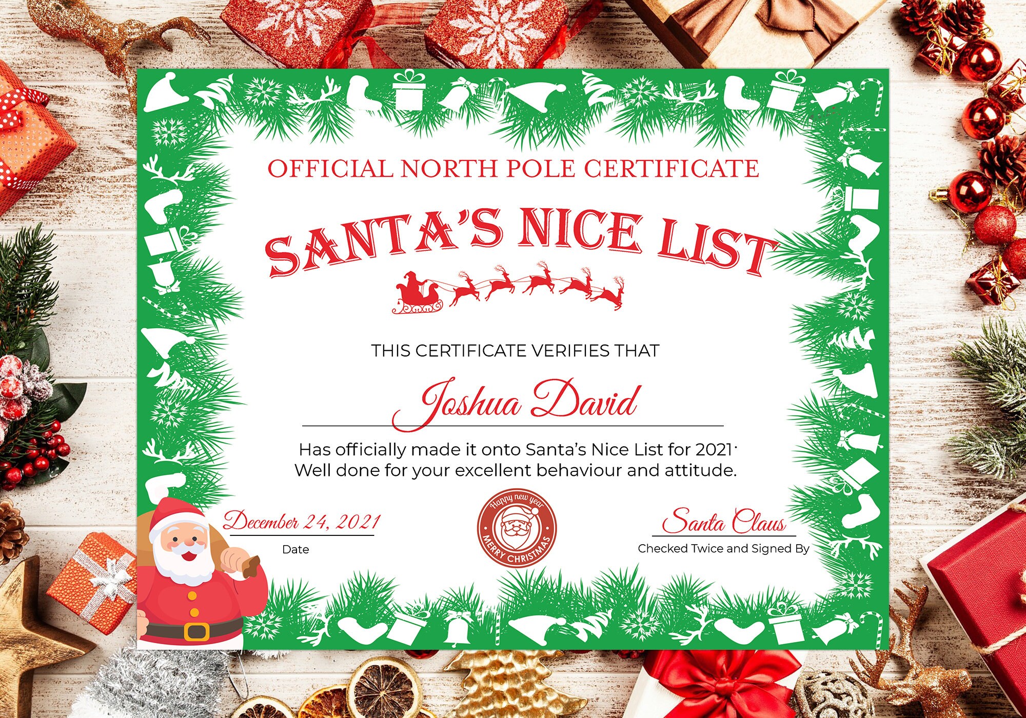 Editable Santa Naughty Nice List Certificate Bundle, Set of 2 Christmas ...