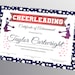 EDITABLE Cheerleader Certificate Red and Blue Cheerleading - Etsy