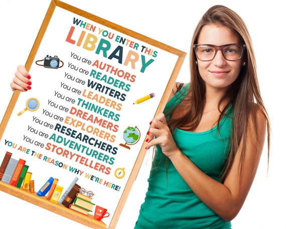 Printable School Library Wall Art, Technology Teacher, Library Wall ...