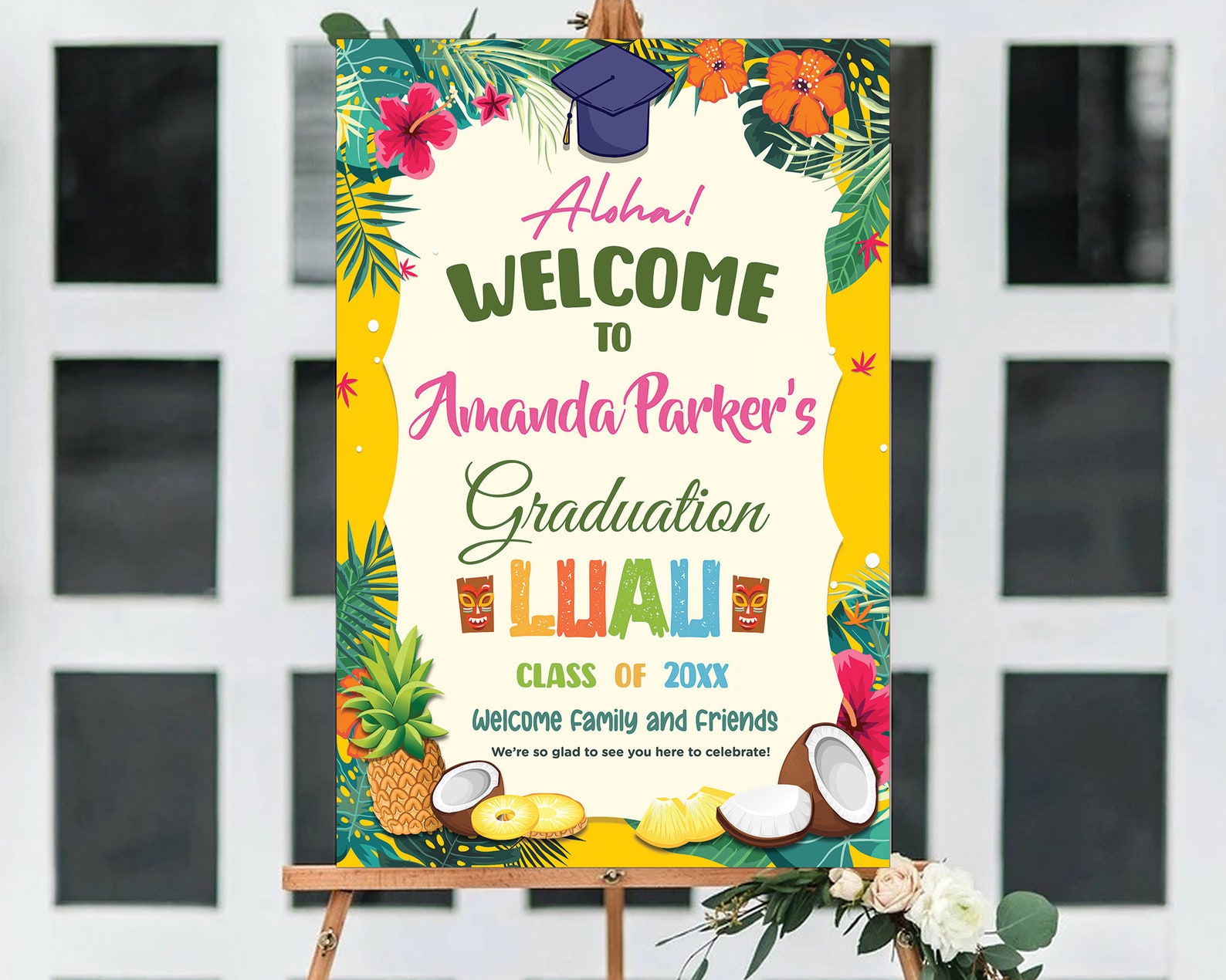 Editable Luau Graduation Welcome Sign 2022 Template Tropical - Etsy