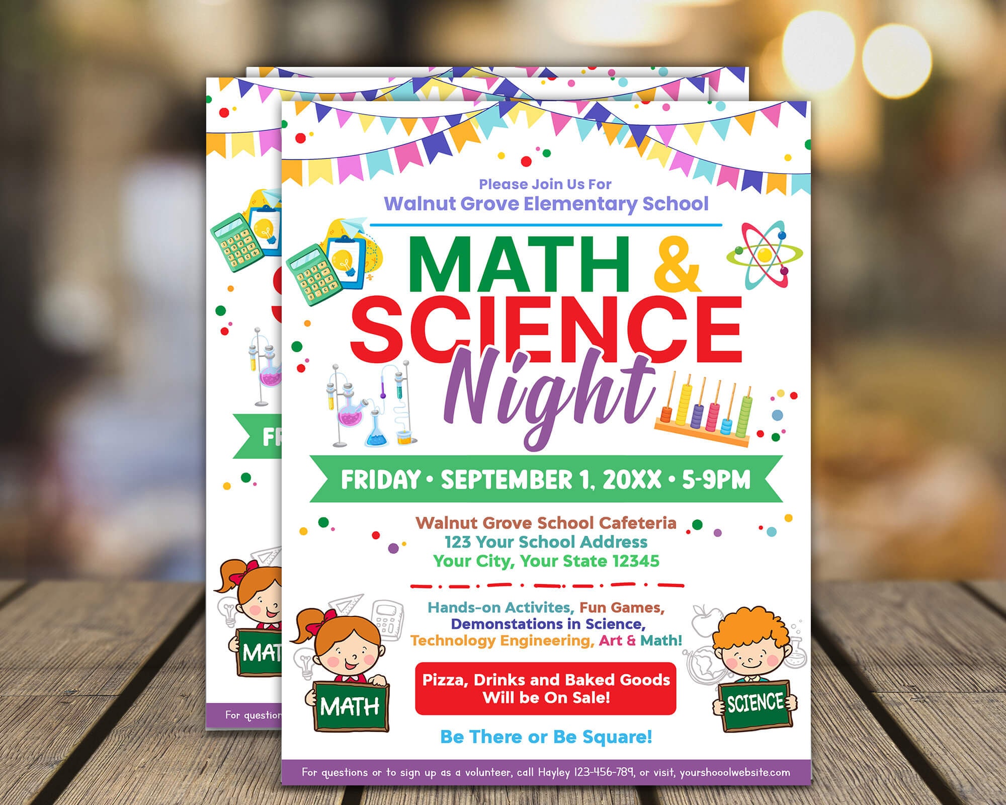 Editable Math and Science Night Flyer, PTO PTA School Flyer ...