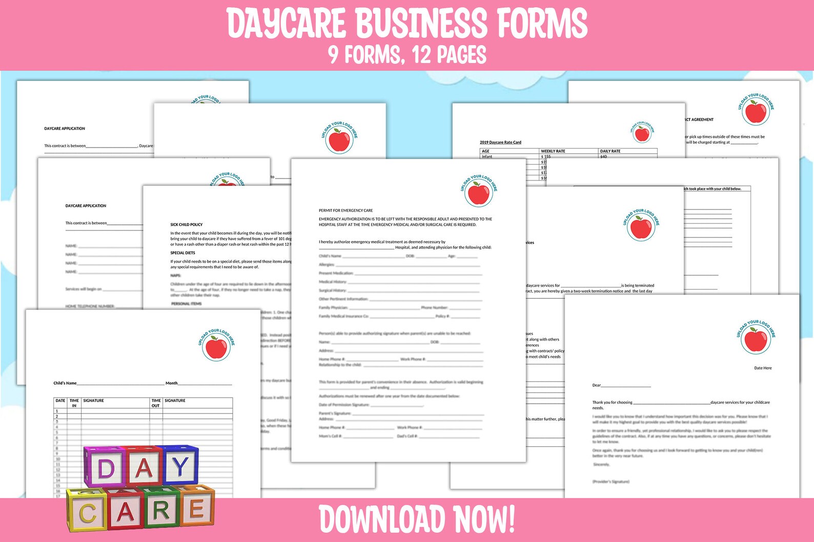 Amazing Daycare Business Forms BUNDLE Daycare Provider - Etsy