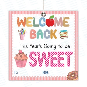 PRINTABLE Welcome Back to School Tags, Cute First Day of School Gift ...