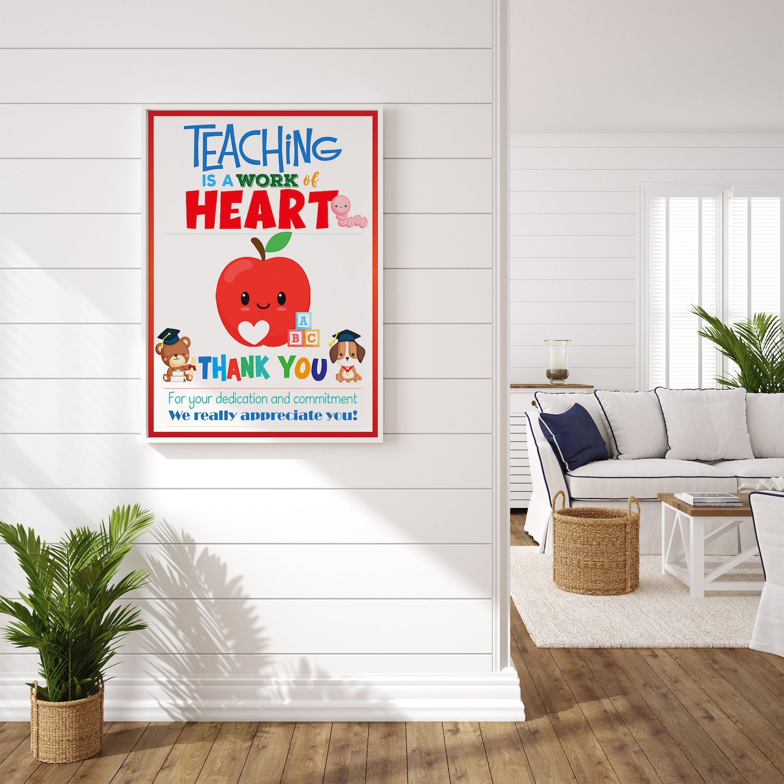 PRINTABLE Teaching is a Work of Heart Sign Teacher and Staff - Etsy